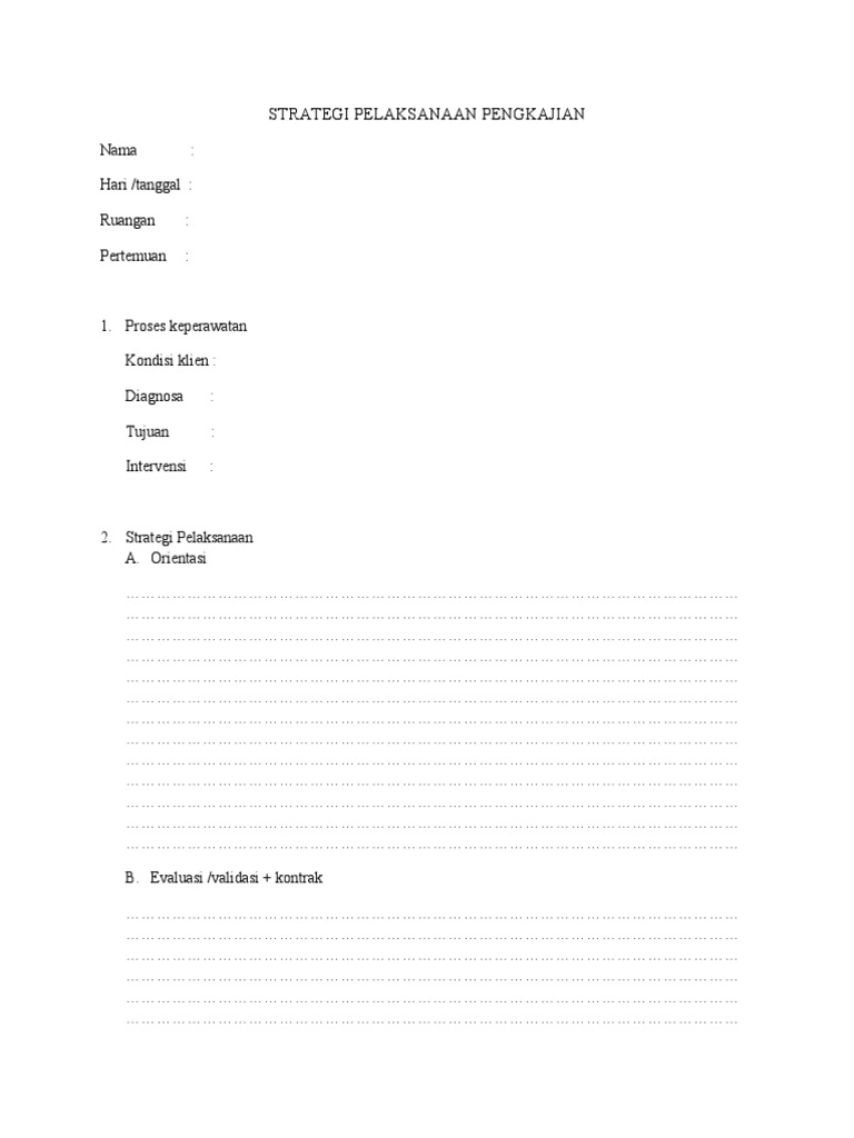 Format SP Pengkajian | PDF