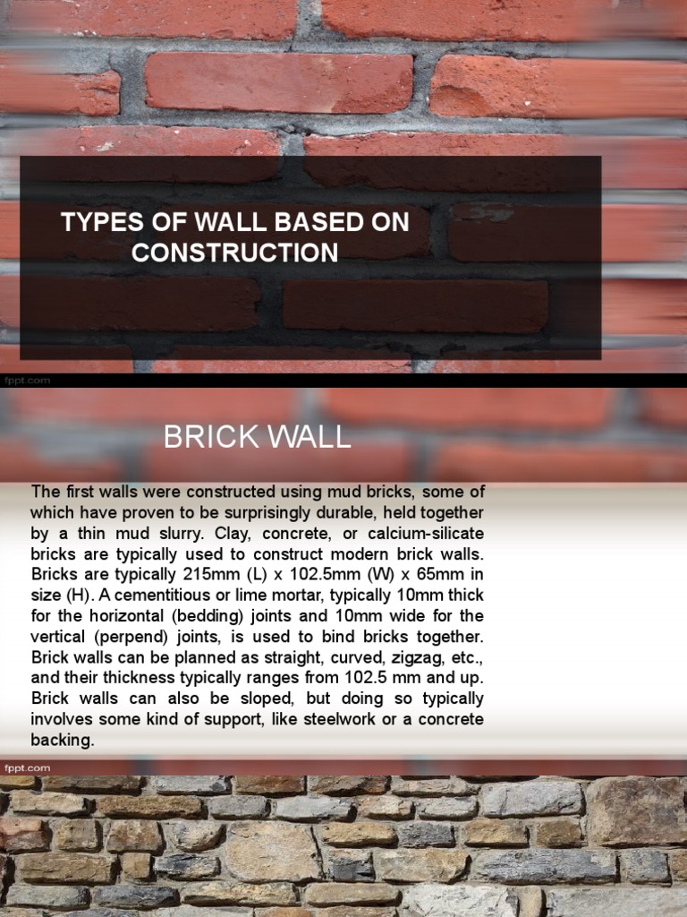 Types of Wall Based On Construction | PDF | Concrete | Brick