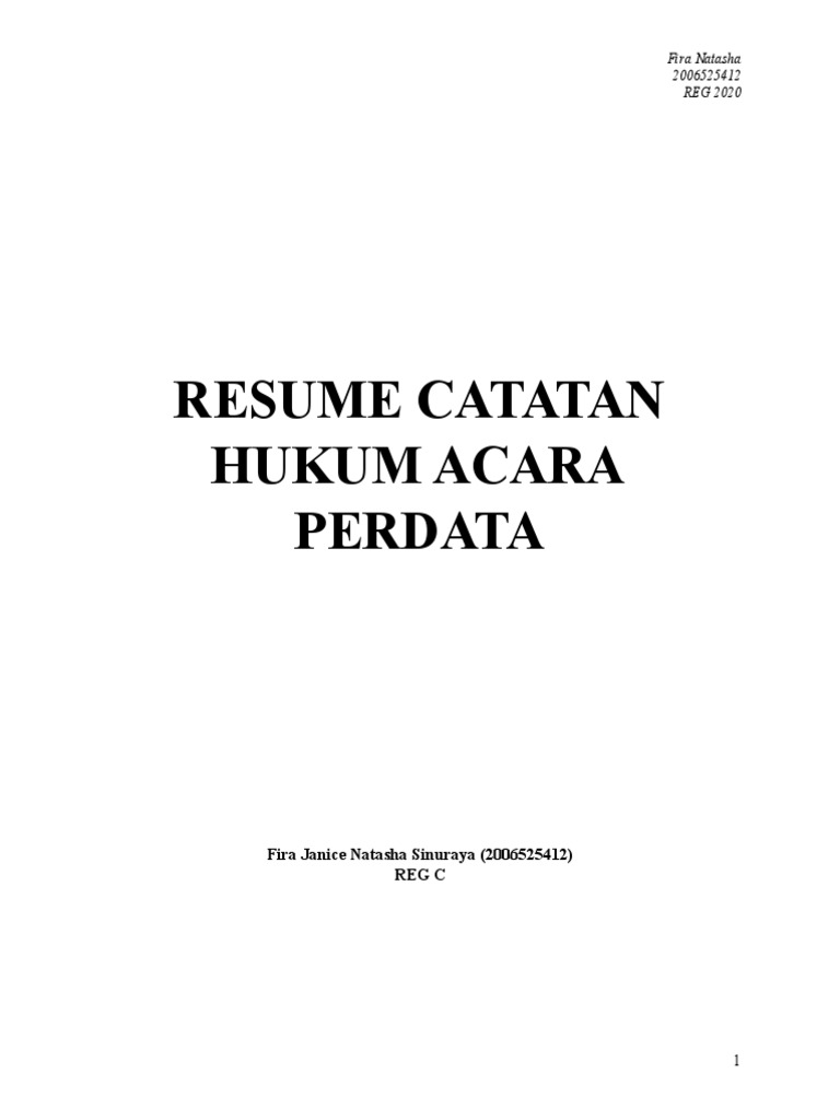 Hukum Acara Perdata | PDF