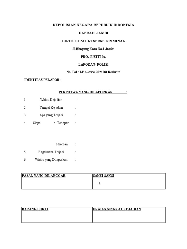 Laporan Polisi | PDF