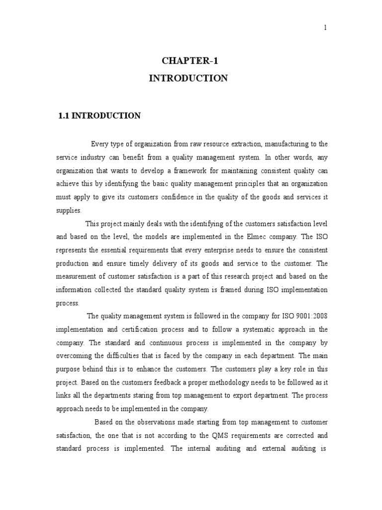 Mba Project | PDF | Quality Management System | Iso 9000