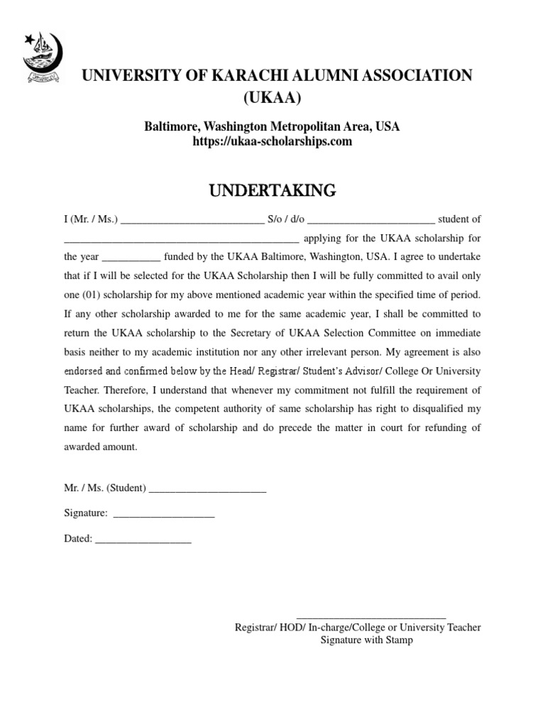 UKAA Undertaking | PDF