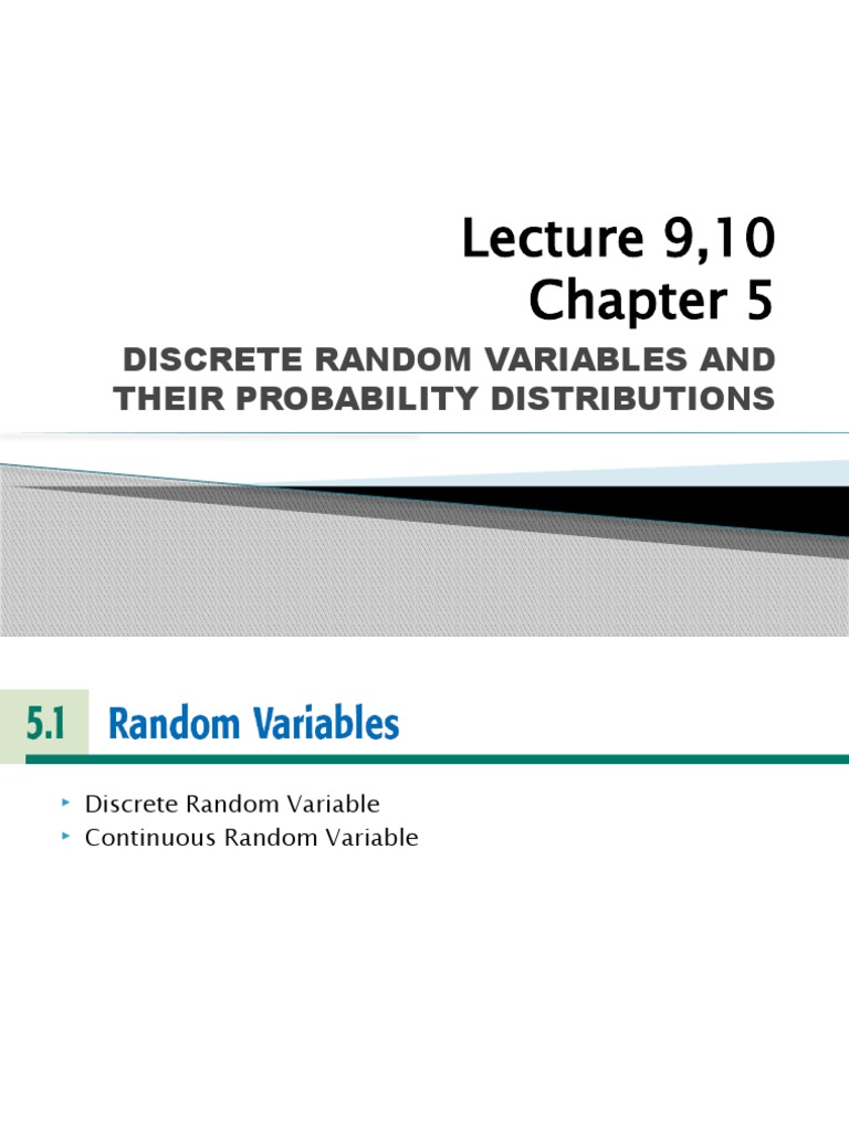 Lecture-9,10 - Chapter 5 - Probability Distribution | PDF | Probability ...
