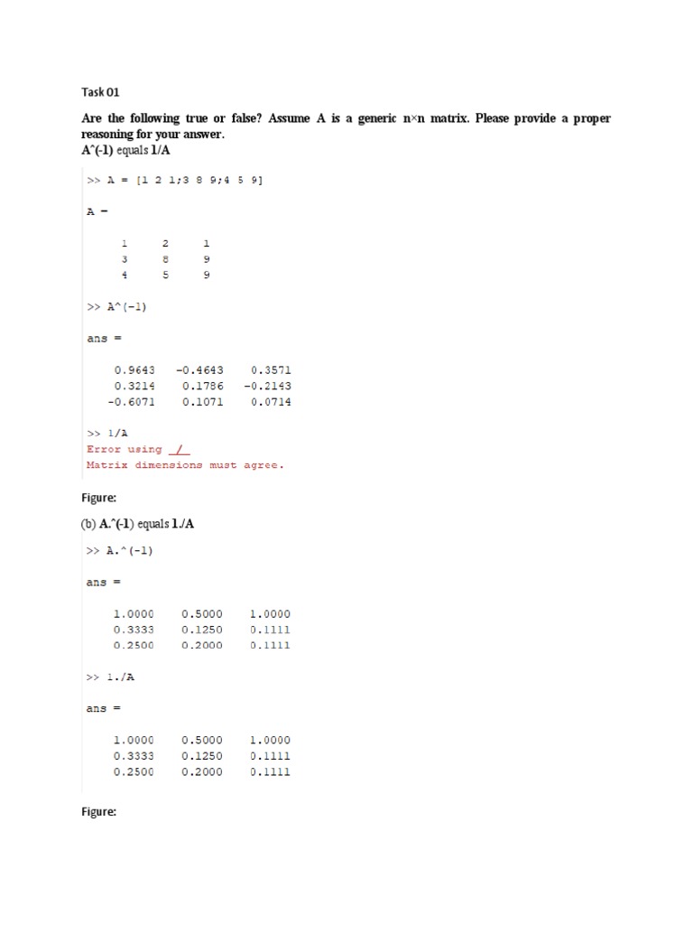 Matlab Lab 1 | PDF | Matrix (Mathematics) | Euclidean Vector Matlab Lab 1 | PDF | Matrix (Mathematics) | Euclidean Vector