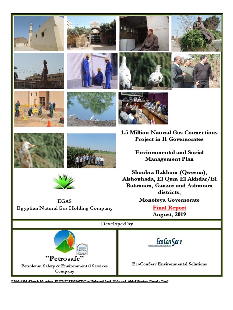Monofeya Gas Connection ESMP | PDF | Groundwater | Air Pollution