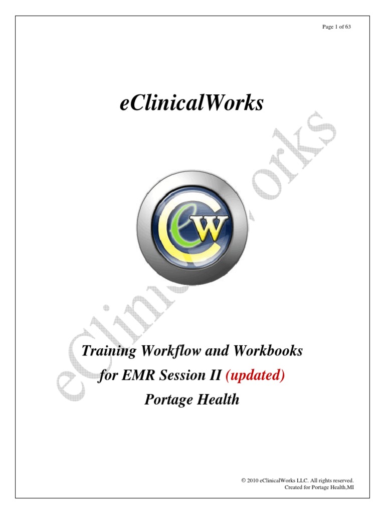 Ecw EMR Workbook II - Updated - Portage Health PDF | Download Free PDF ...