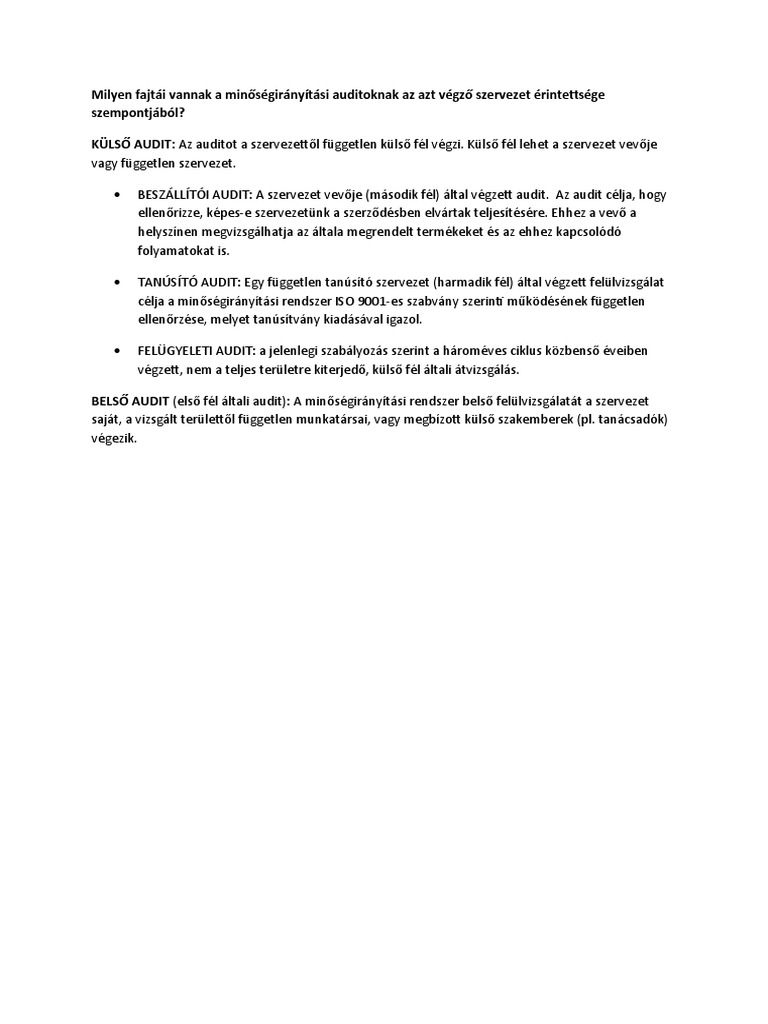 Auditok Fajtái | PDF