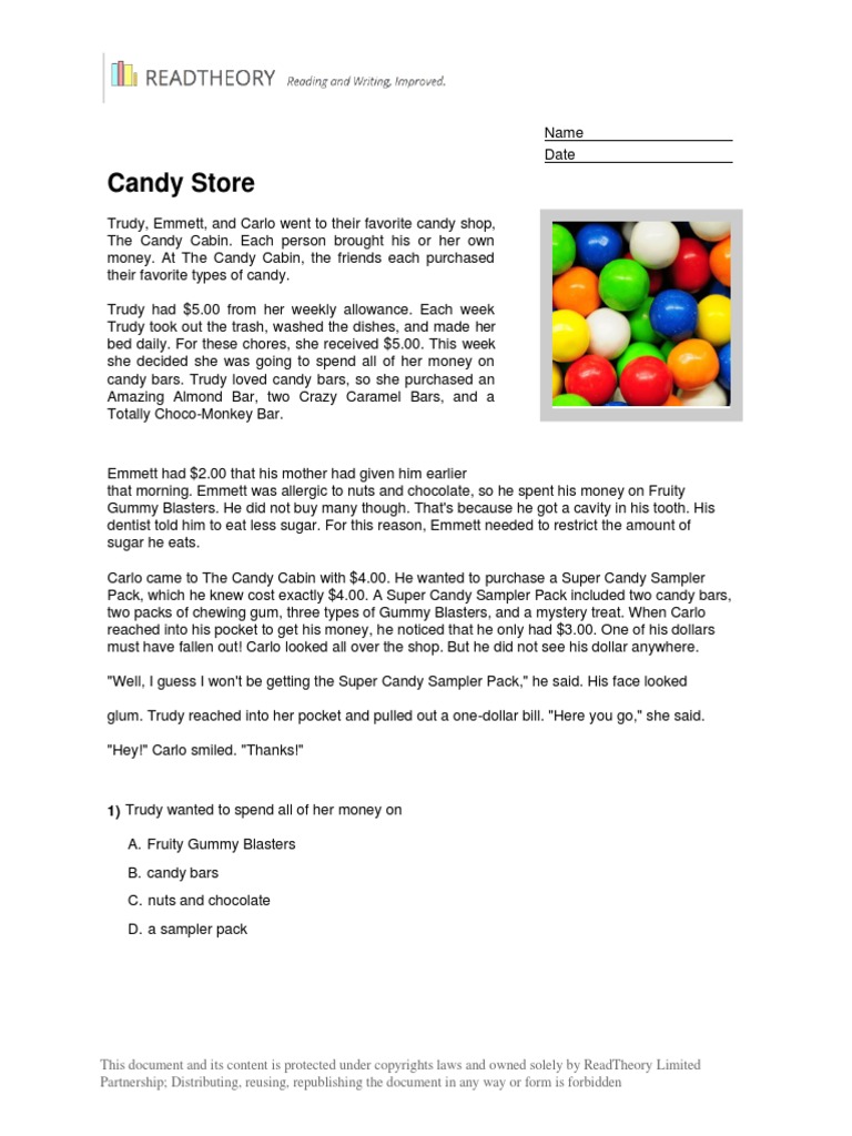 5th Grade Candy Store All | PDF | Candy