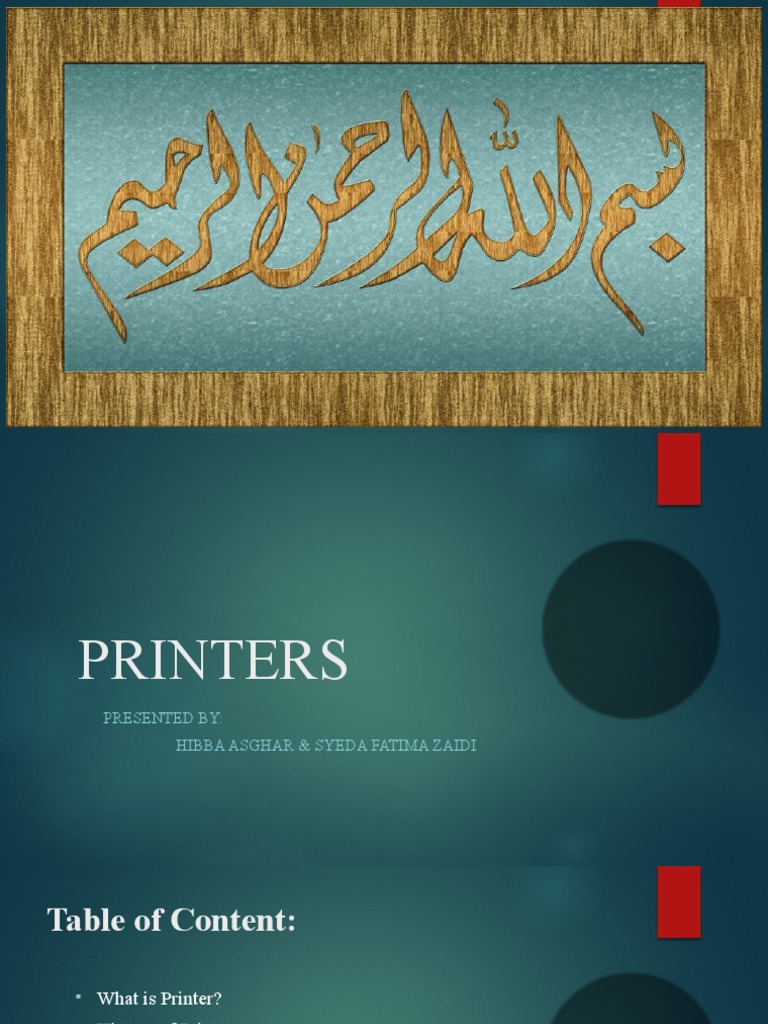 Printers Presentation | PDF | Printer (Computing) | Equipment