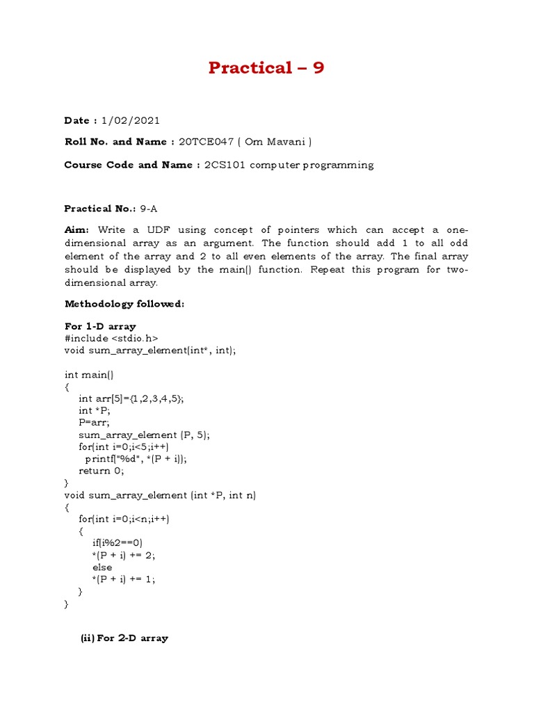 Cp Practical 9 Pdf Pointer Computer Programming String Computer Science