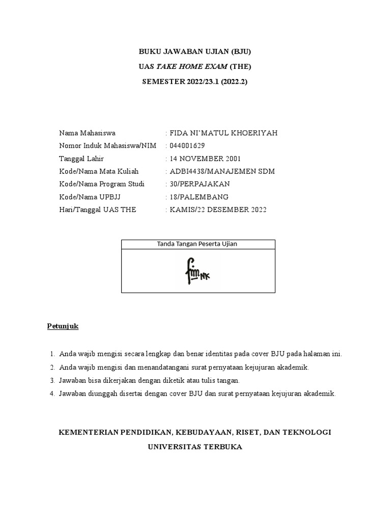 Bju Umum Tanpa Garis MSDM | PDF