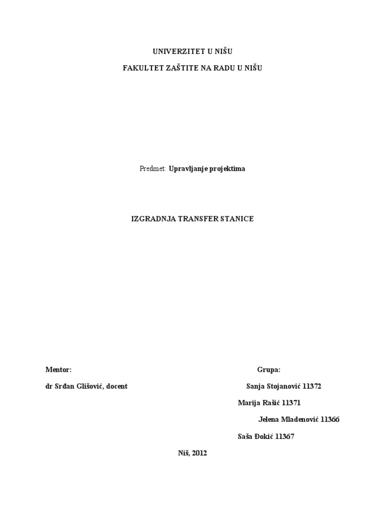 Izgradnja Transfer Stanice | PDF