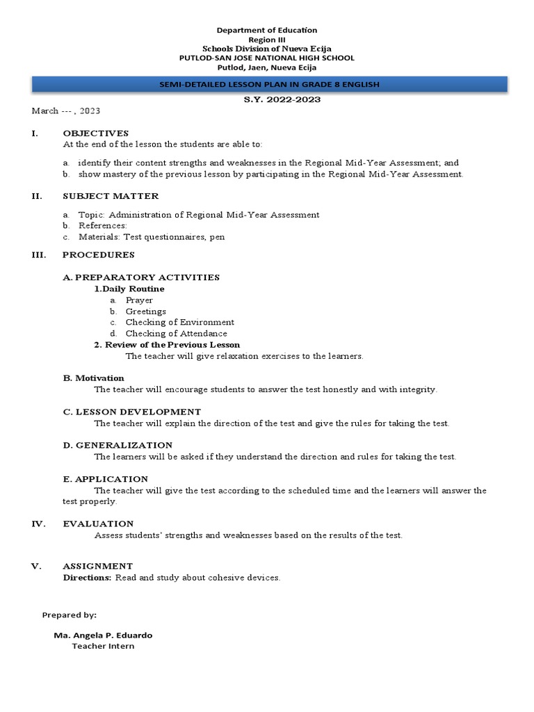 Grade 9 English Assessment Plan | PDF