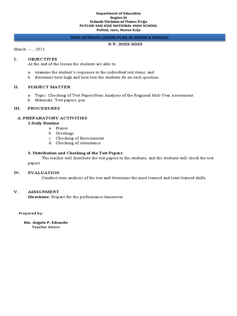 Tuesday (WEEK 5 LP) - Regional Mid-Year Assessment | PDF