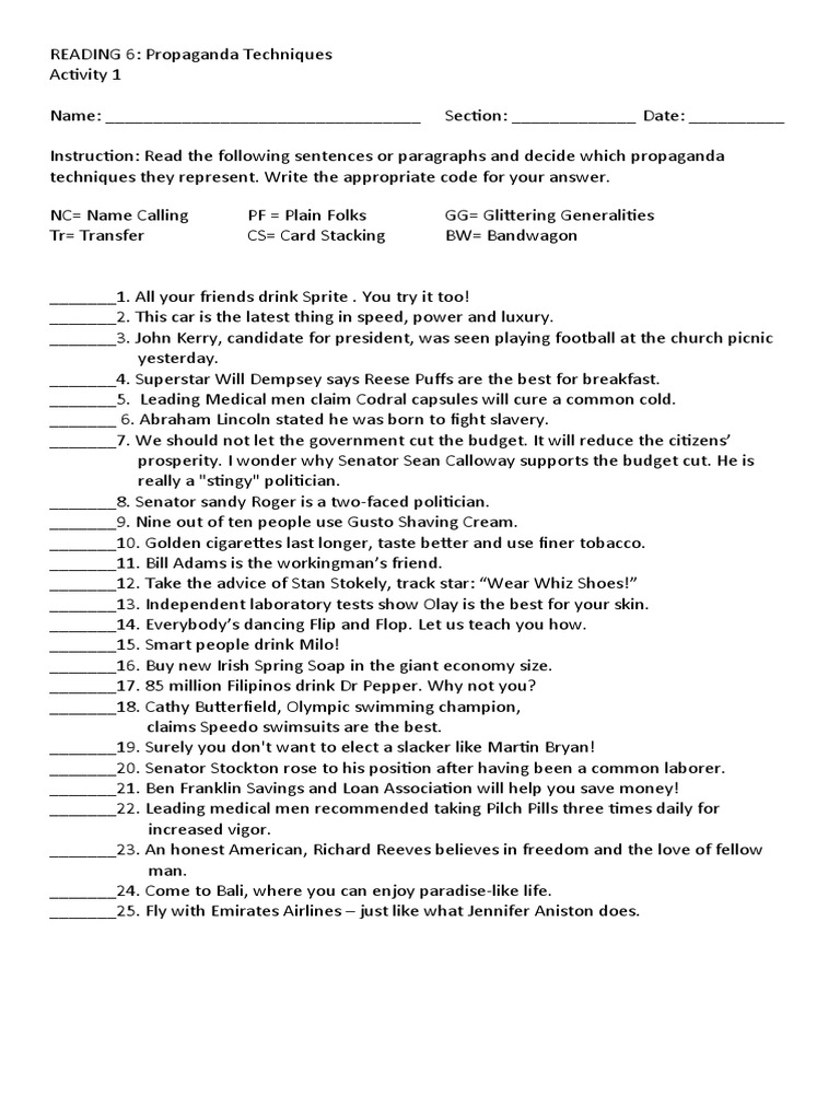 READING 6 Propaganda | PDF