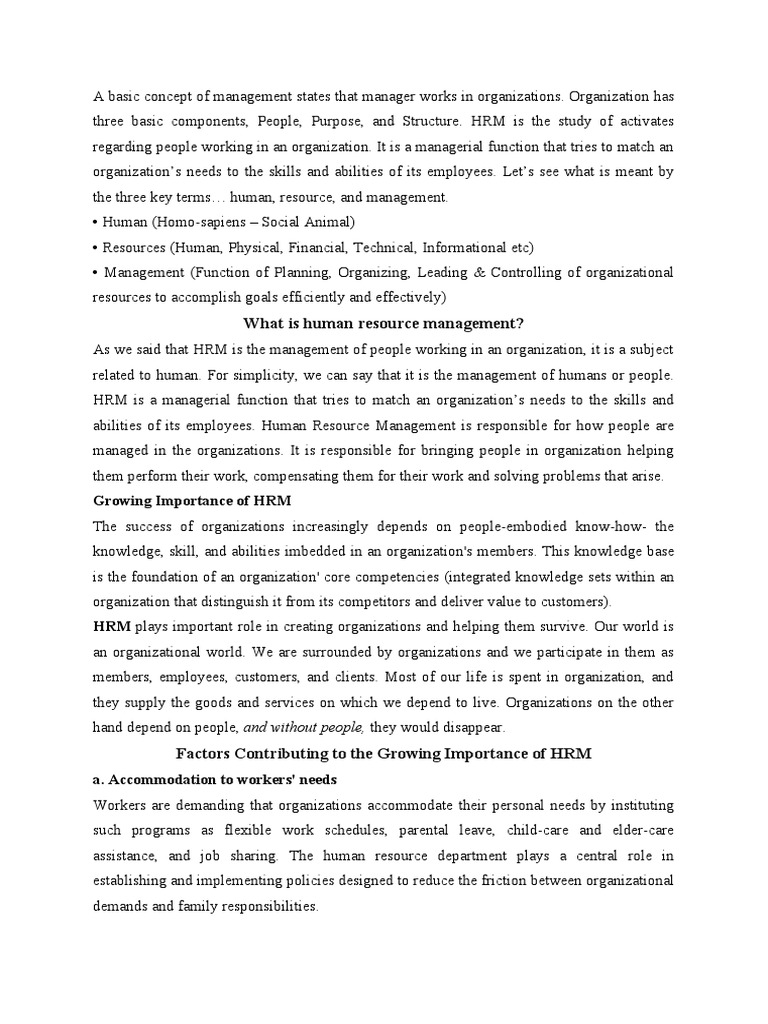 Definition and Functions of HRM | PDF | Human Resource Management | Employment