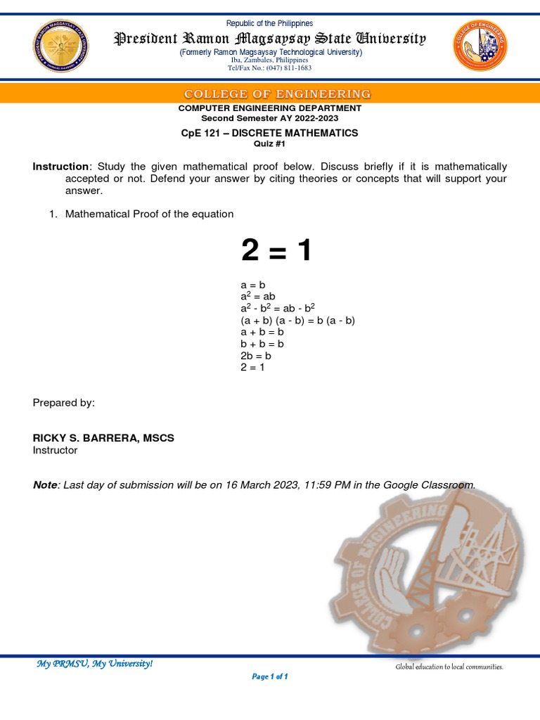 Discrete Math Quiz: Proof Analysis | PDF