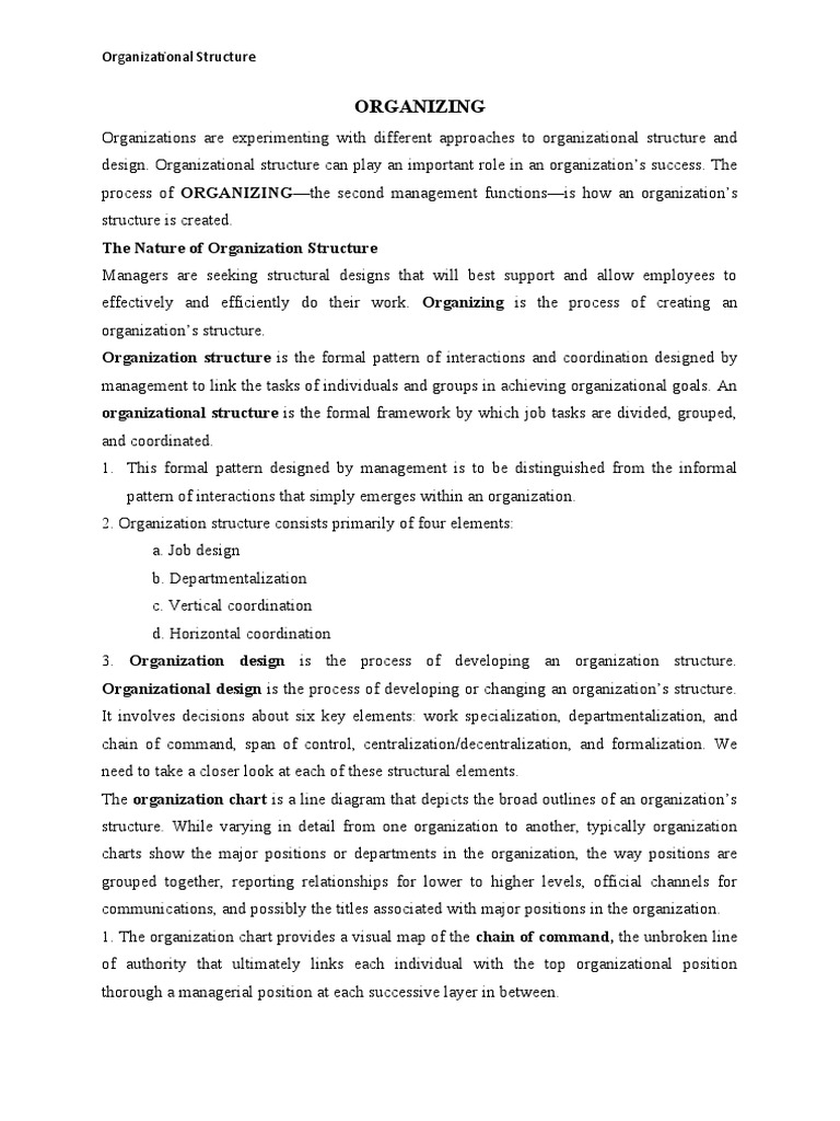 Organizational Structure Pdf Organizational Structure Business