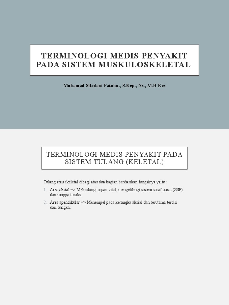 Terminologi Medis Penyakit Pada Sistem Muskuloskeletal-1 | PDF