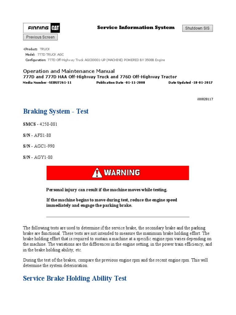 Brake Ability Test | PDF | Brake | Machines