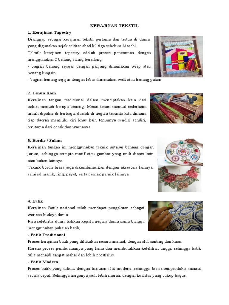 Kerajinan Tekstil | PDF