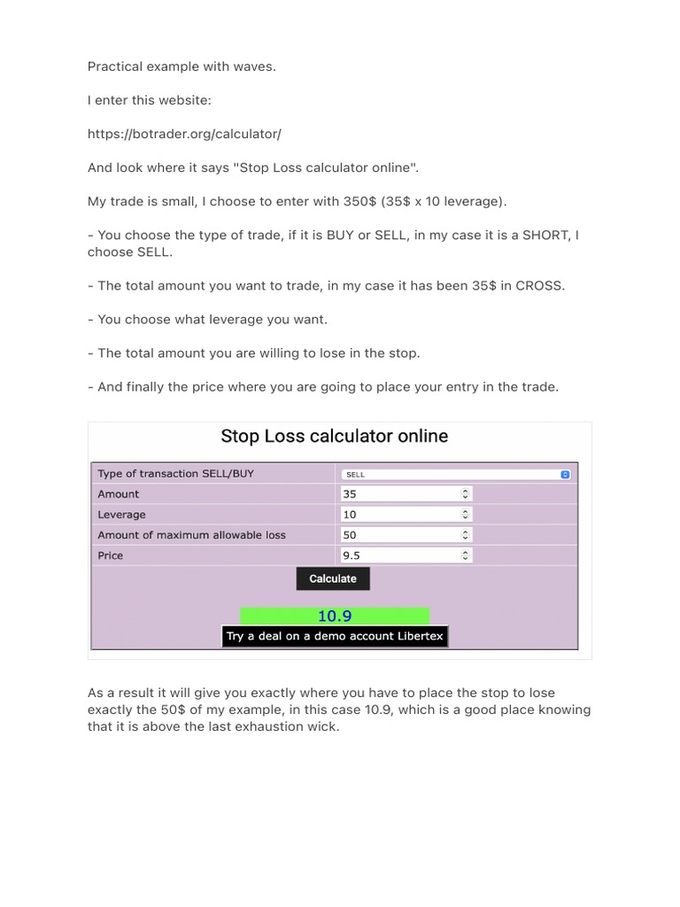 Calculating Optimal Stop Loss Levels Using Leverage and Trade Size to ...