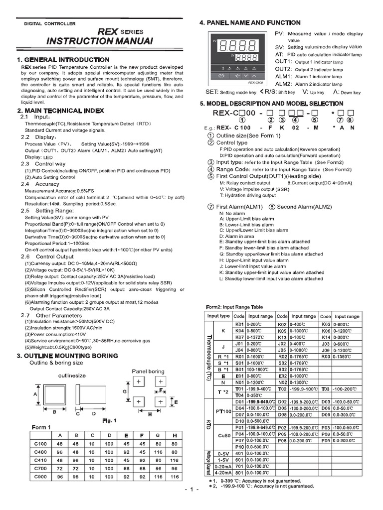User Manual-Rex C100, C400, C700, C900 PDF | PDF