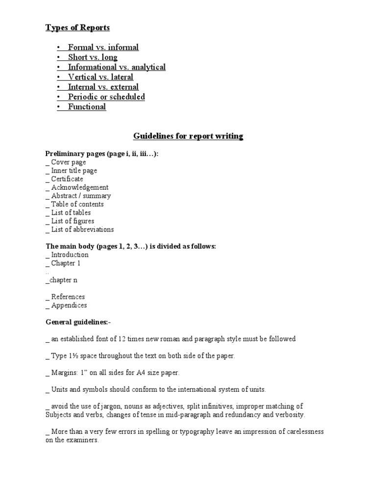 Guidelines For Report Writing | PDF | Ellipsis | Typefaces