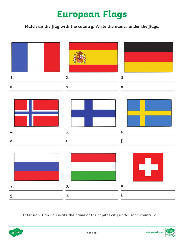 Matching European Flags and Countries: A Visual Exercise in Geography ...
