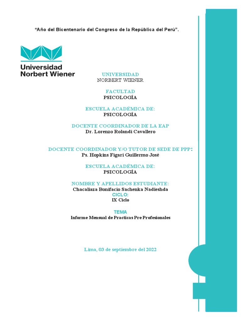 Sachenka Informe Mensual | PDF | Salud mental | Sicología