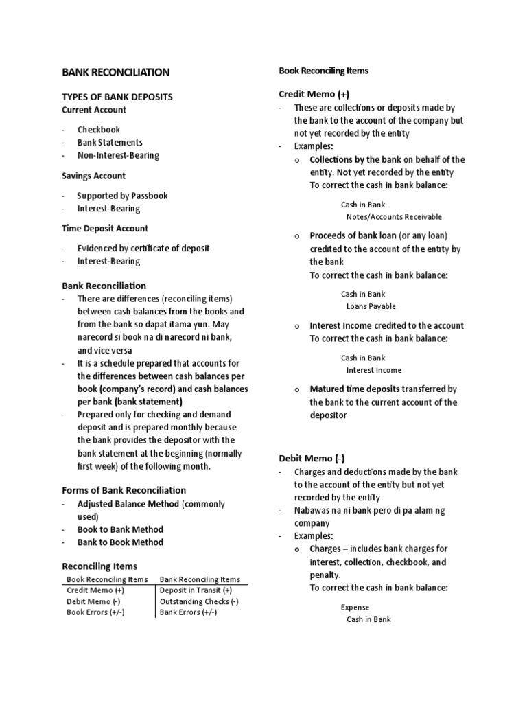IA 1 - 2 Bank Reconciliation | PDF | Banks | Deposit Account