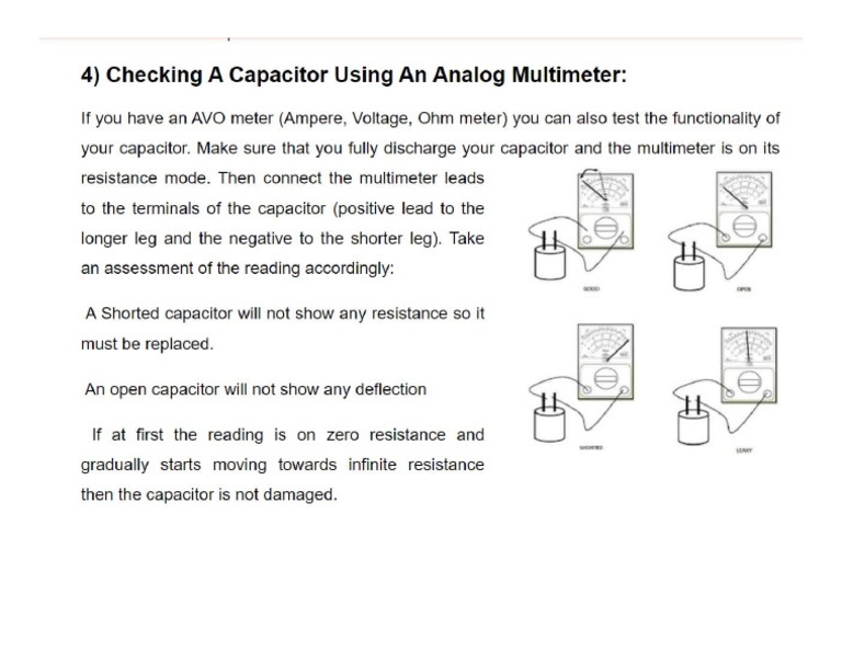 How To Check A Good Capacitor | PDF