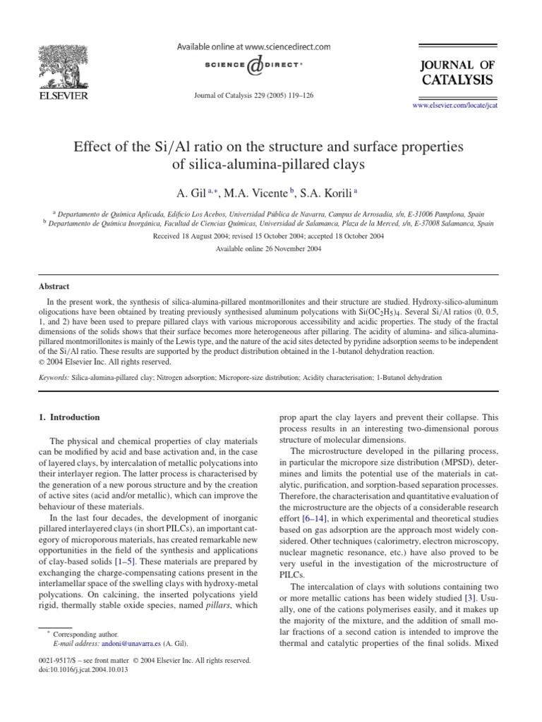 Effect of The Si-Al Ratio On The Structure and Surface Properties of ...