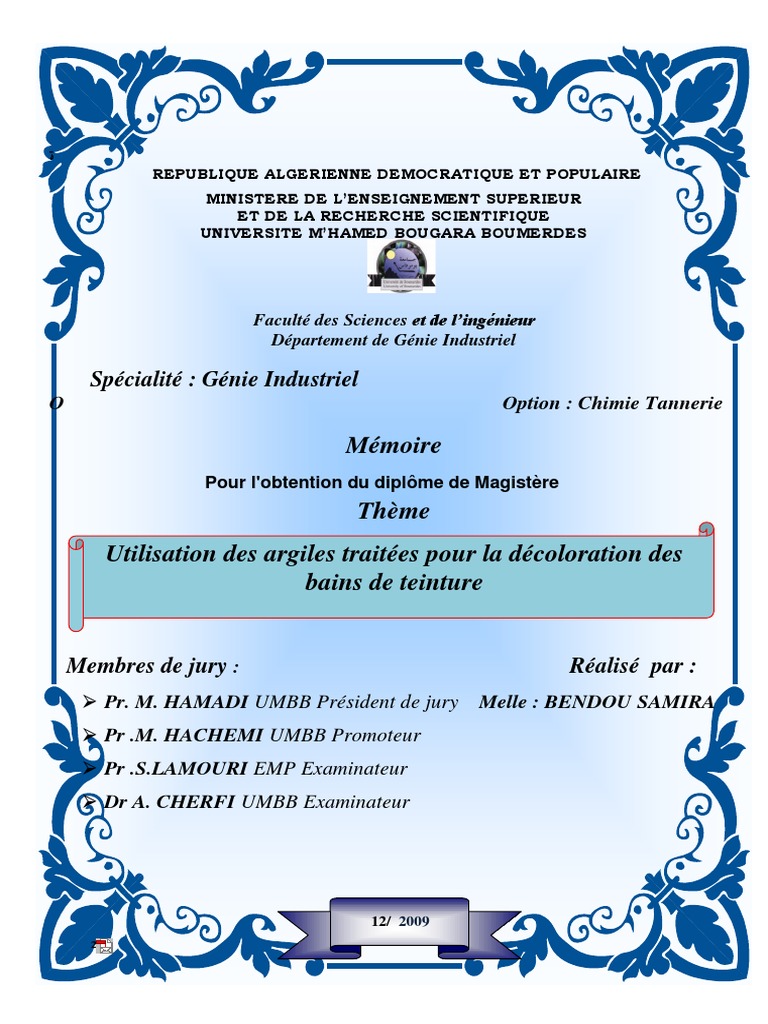 BENDOU-Samira UN | PDF | Silicate | Adsorption