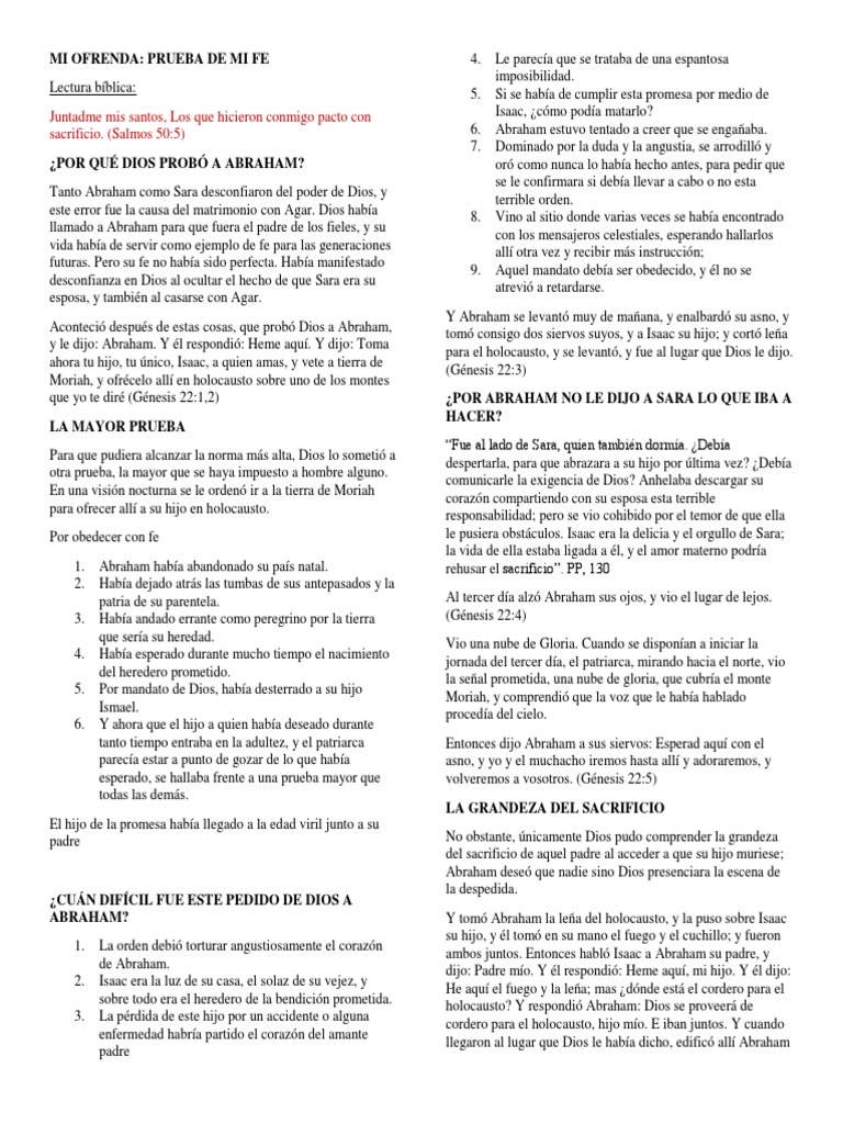 Mi Ofrenda | PDF | Abrahán | Sarah
