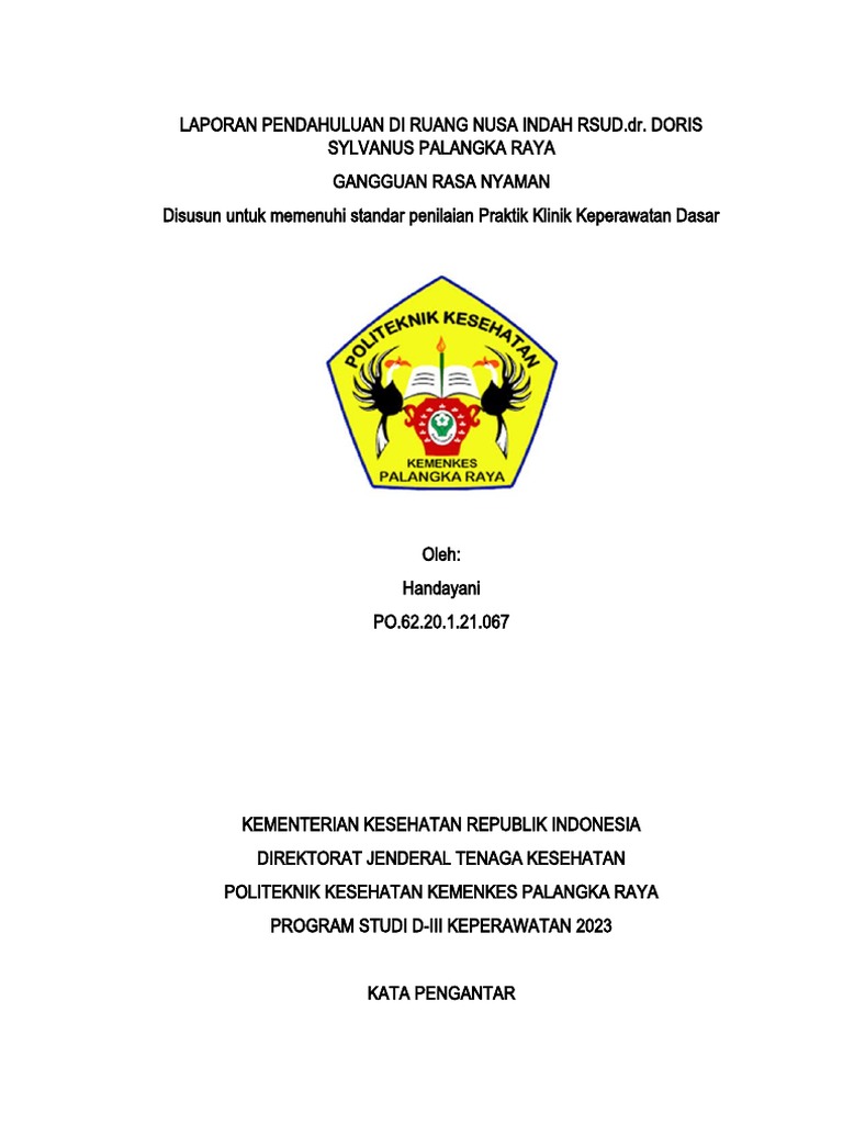 Laporan Pendahuluan Di Ruang Nusa Indah Rsud - Handayani | PDF