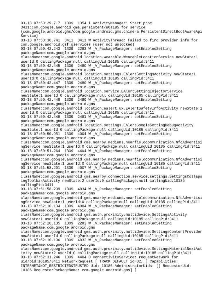 Google Play Services Log Analysis | PDF | Software | Information ...