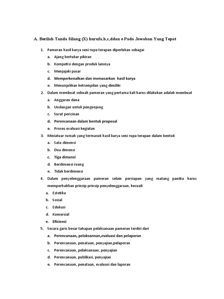 Soal SBK Kls 12 Baru | PDF