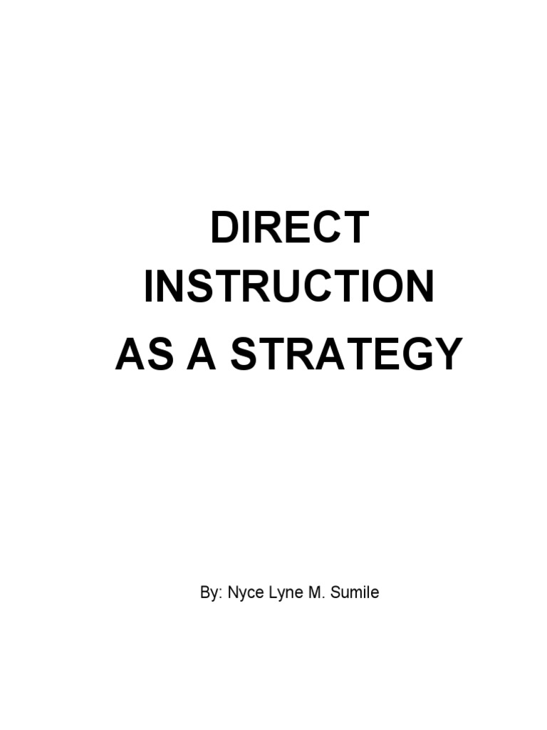 Direct Instruction | PDF | Teachers | Teaching Method Direct Instruction | PDF | Teachers | Teaching Method