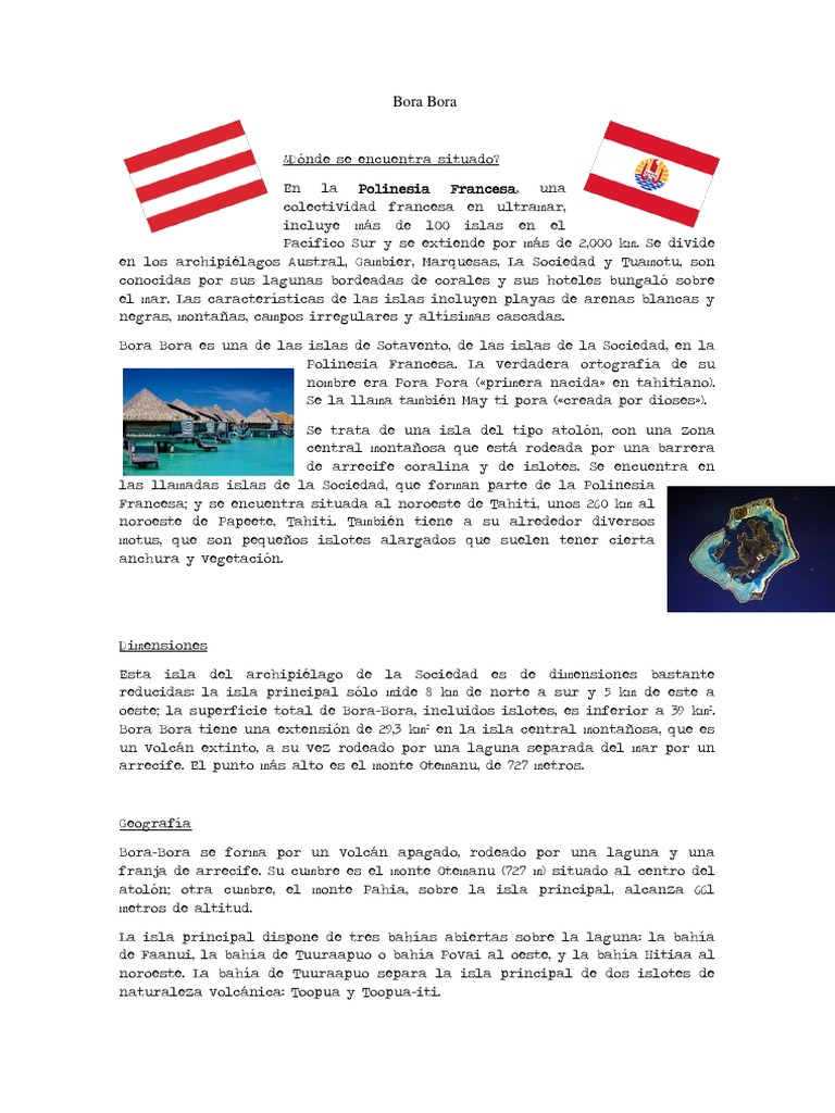 Bora Bora | PDF | Geografía Física | Ciencias de la Tierra