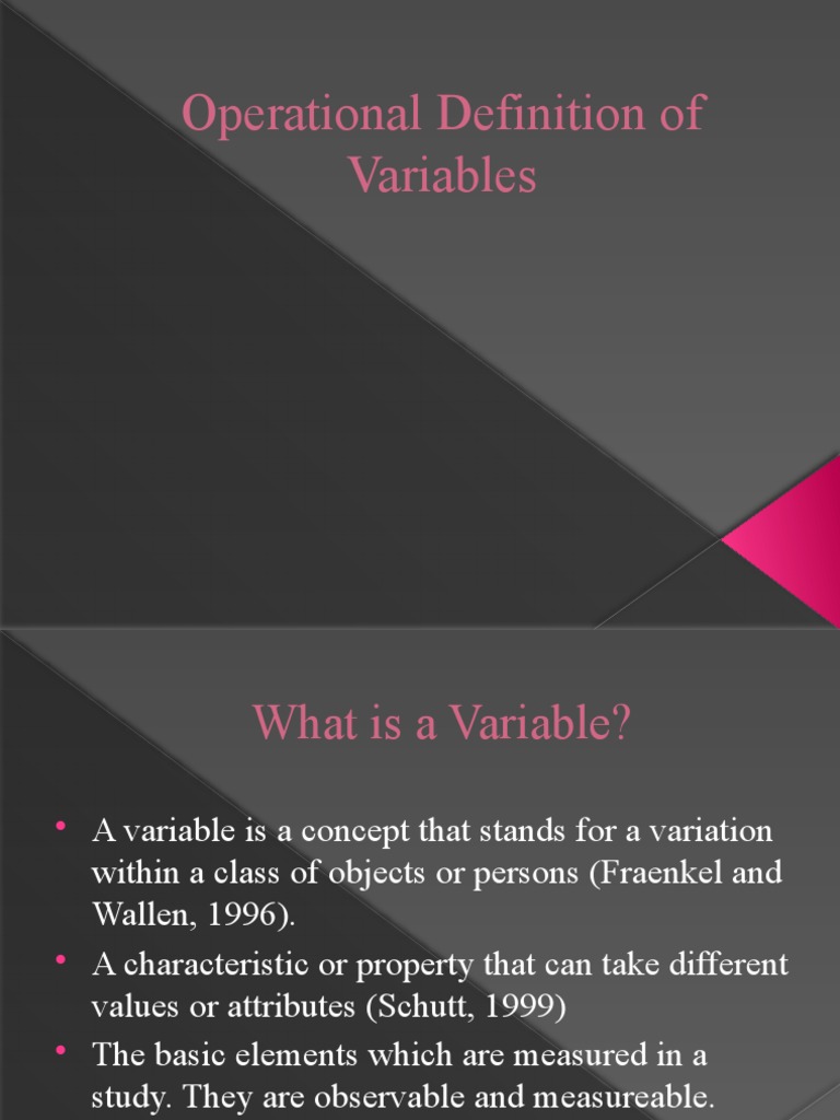 Chapter 5. Operational Definition of Variables | PDF | Variable ...