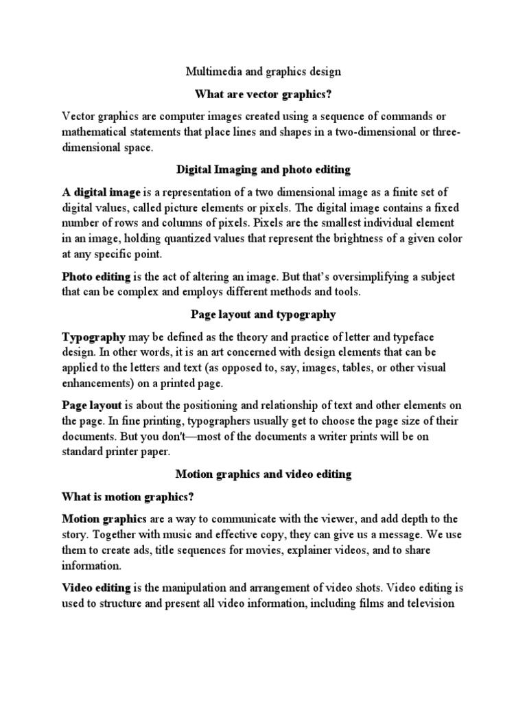 Multimedia and Graphics Design | Download Free PDF | Graphics | Typography