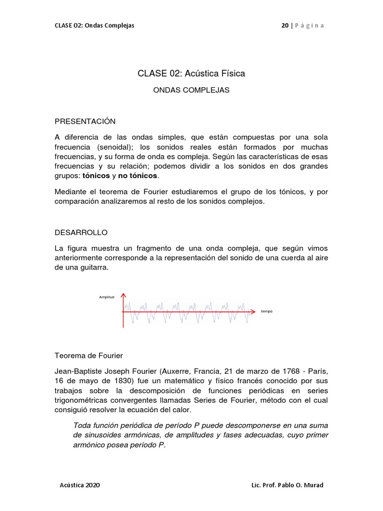 CLASE 02 Ondas Complejas | PDF | Sonido | Frecuencia