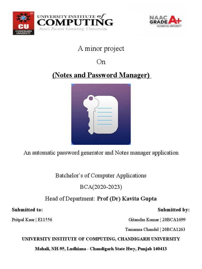 Passwords and Notes Manager in Android Application | PDF | Java ...