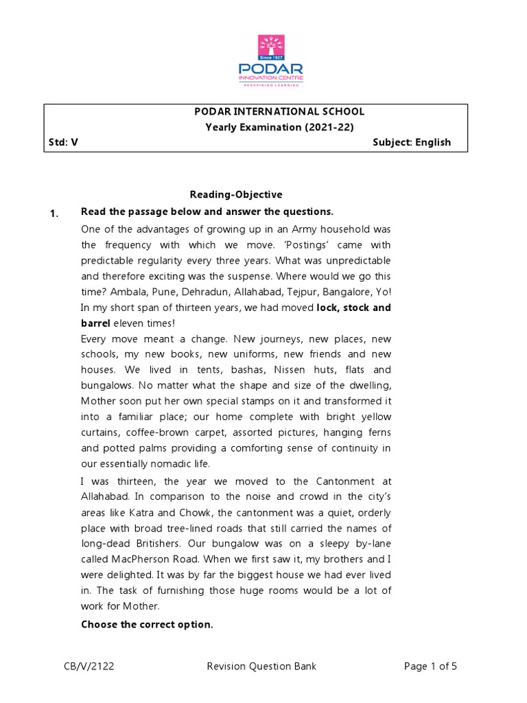 QP CB1 V English T2 RQB | PDF