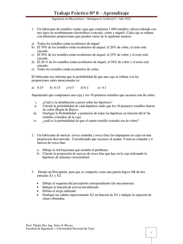 TP8 - Aprendizaje 2022 | PDF | Tornillo | Matemáticas Aplicadas