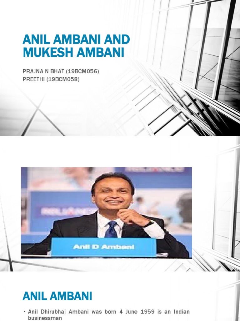 Anil Ambani and Mukesh Ambani | PDF | Business | Economy Of India