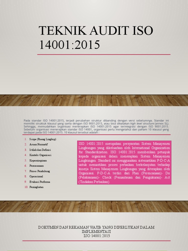 Teknik Audit Iso 14001 | PDF