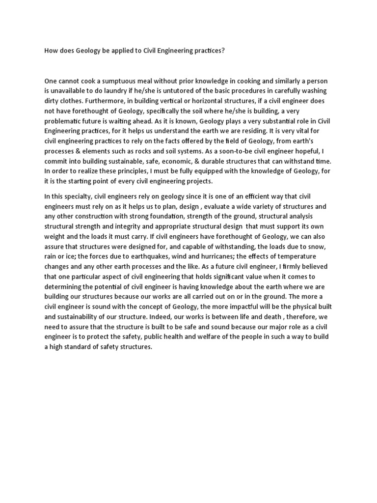 Geology Essay | PDF | Civil Engineering | Geology