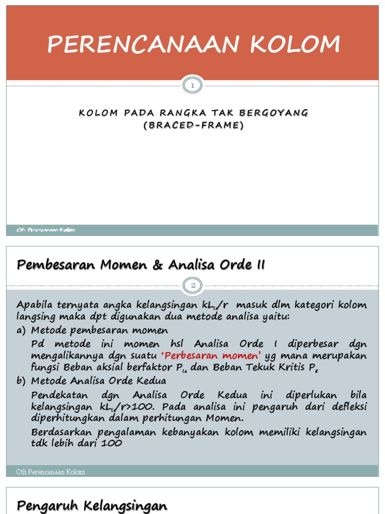 Perencanaan Kolom Langsing dan Analisis | PDF
